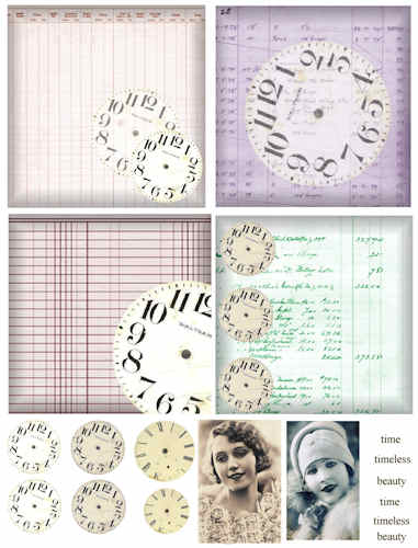Collage Sheet Giveaway: Time Collage Backgrounds & Week 1 Winners ...